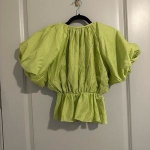 Tops | Never Worn Before Extreme Puff Sleeve Backless Blouse | Poshmark